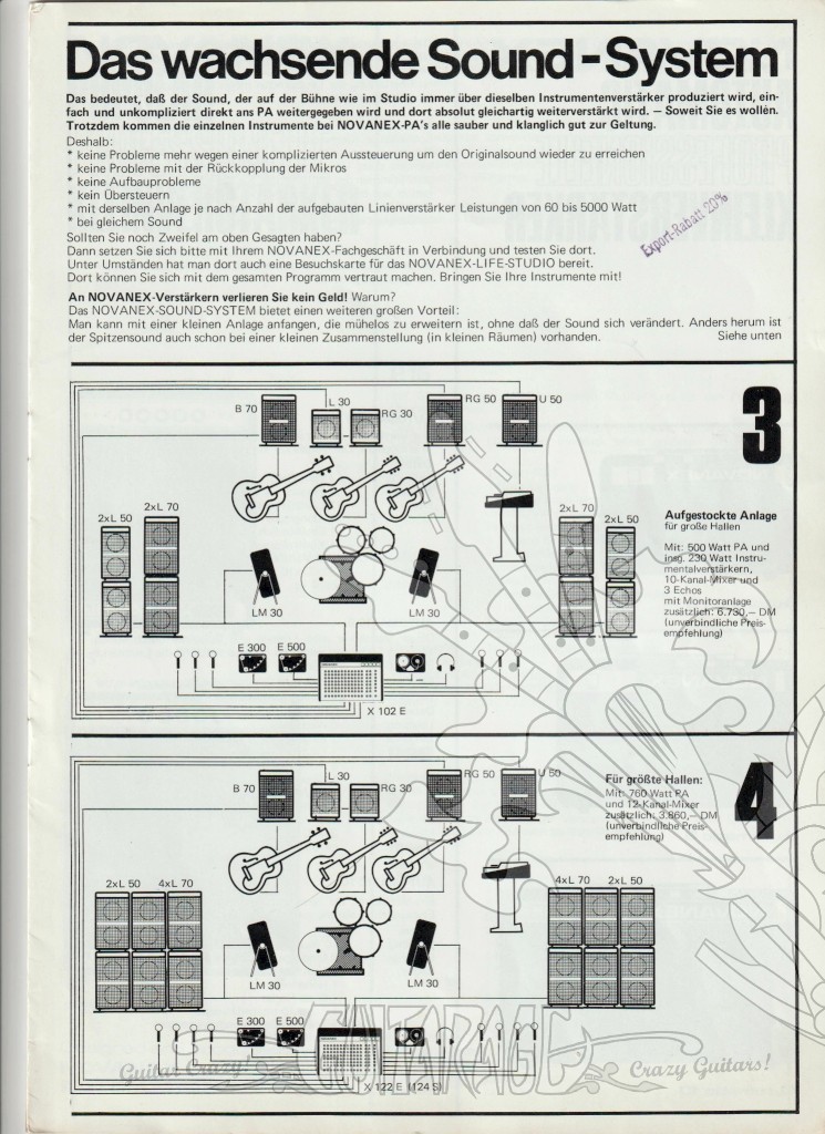 Novanex Perfection in power amps & soundsystem catalog 1970s made in ...