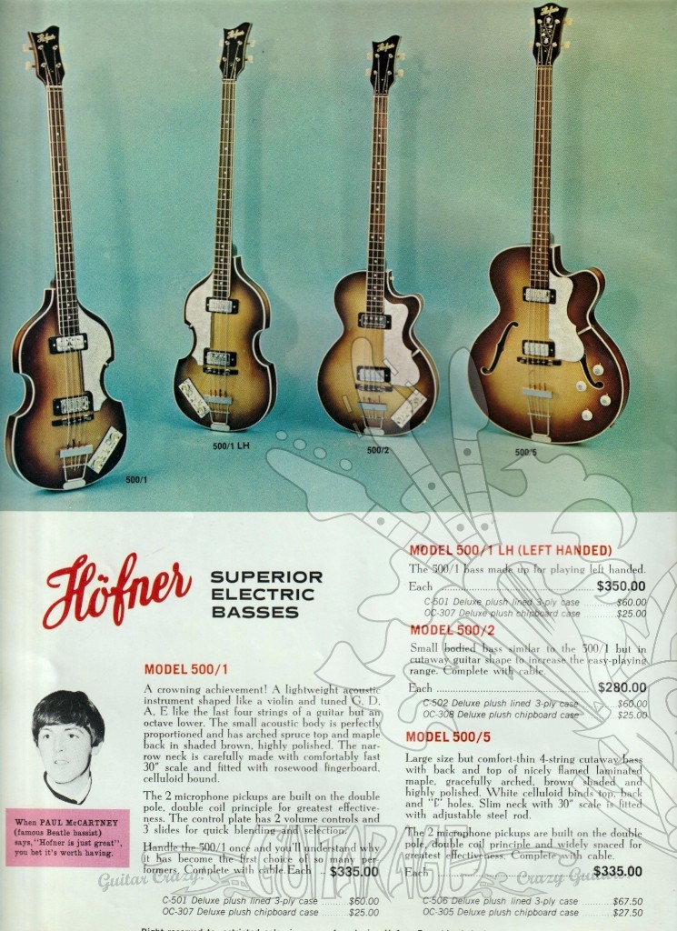 Höfner fine professional guitars and electric basses catalog prospekt ...