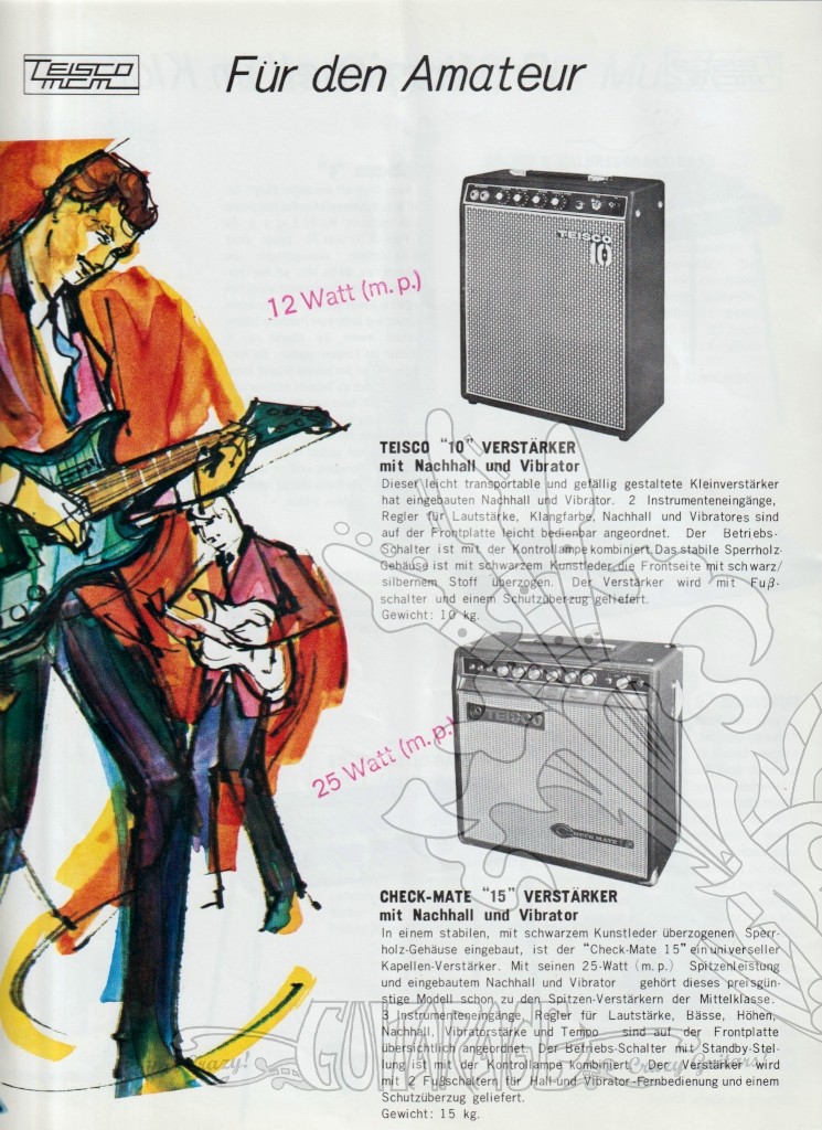 Teisco guitars, basses and amps catalog prospekt including pricelist ...