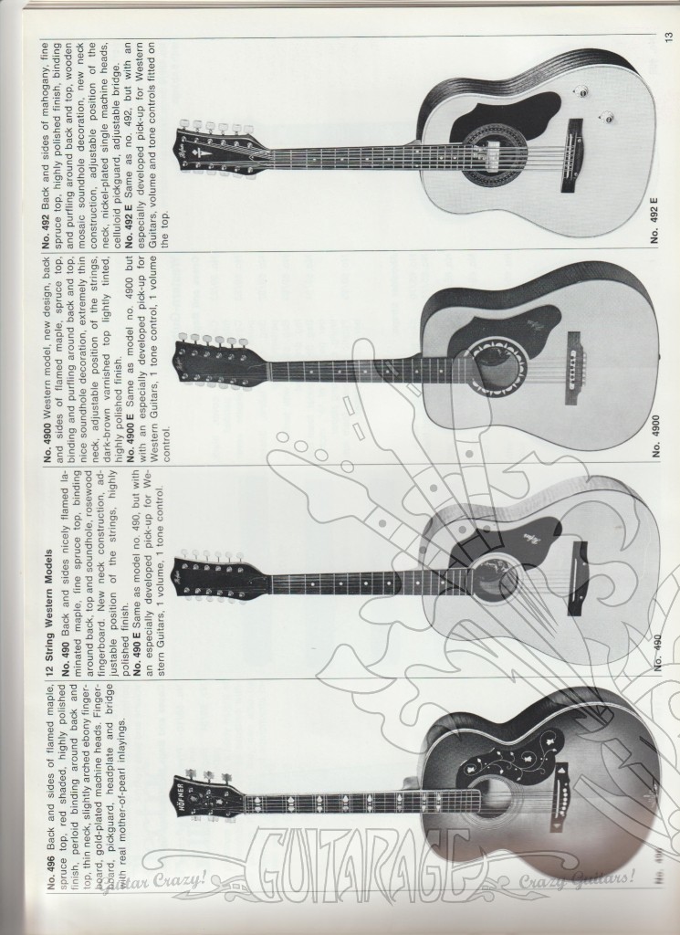 Hofner musical instruments catalog 1970s made in Germany - Guitarage.nl ...